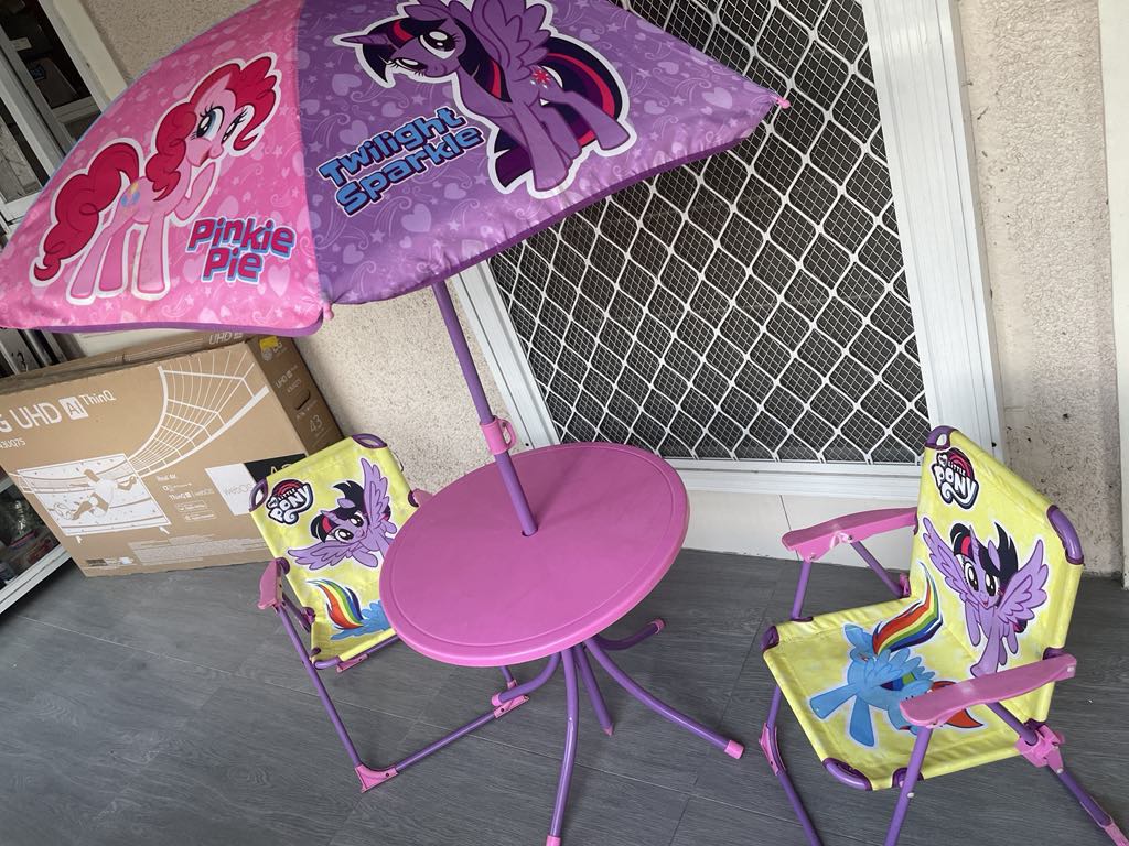 My Little Pony Kids' Table and Chairs Set, Hobbies & Toys, Toys & Games ...