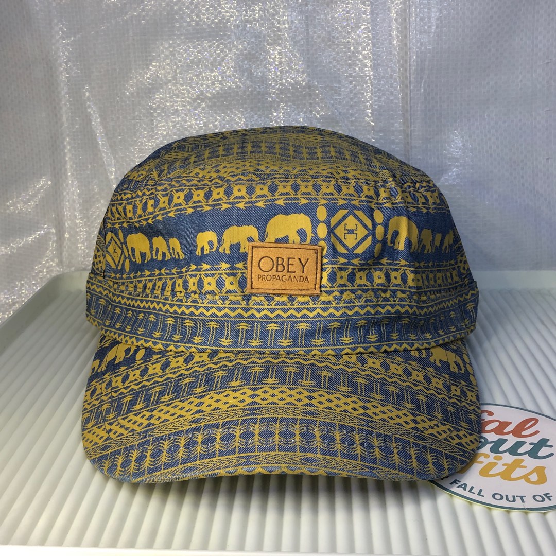 Obey propaganda caps “Thai Elephants” print hat, Fesyen Pria, Aksesoris ...