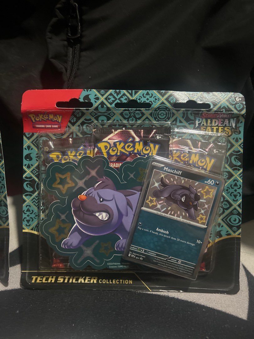 Pokemon Paldean Fates Tech Sticker Collection Maschiff, Hobbies & Toys ...