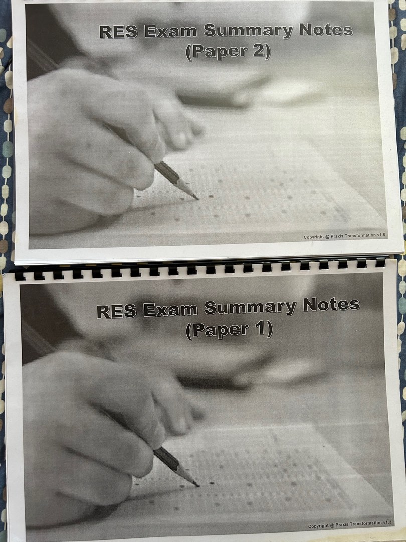 RES Exam Summary Notes (Paper 1 & 2), Hobbies & Toys, Books & Magazines ...