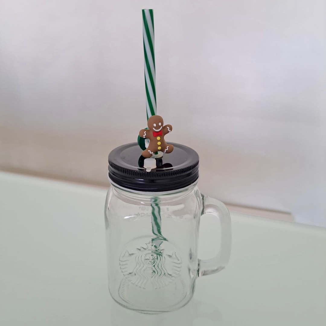 STARBUCKS Gingerbread Mason Jar with Built-In Straw (Limited Edition ...