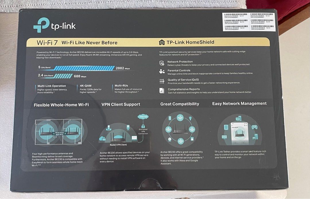 TP Link WIFI7 Router BE3600, Computers & Tech, Parts & Accessories ...