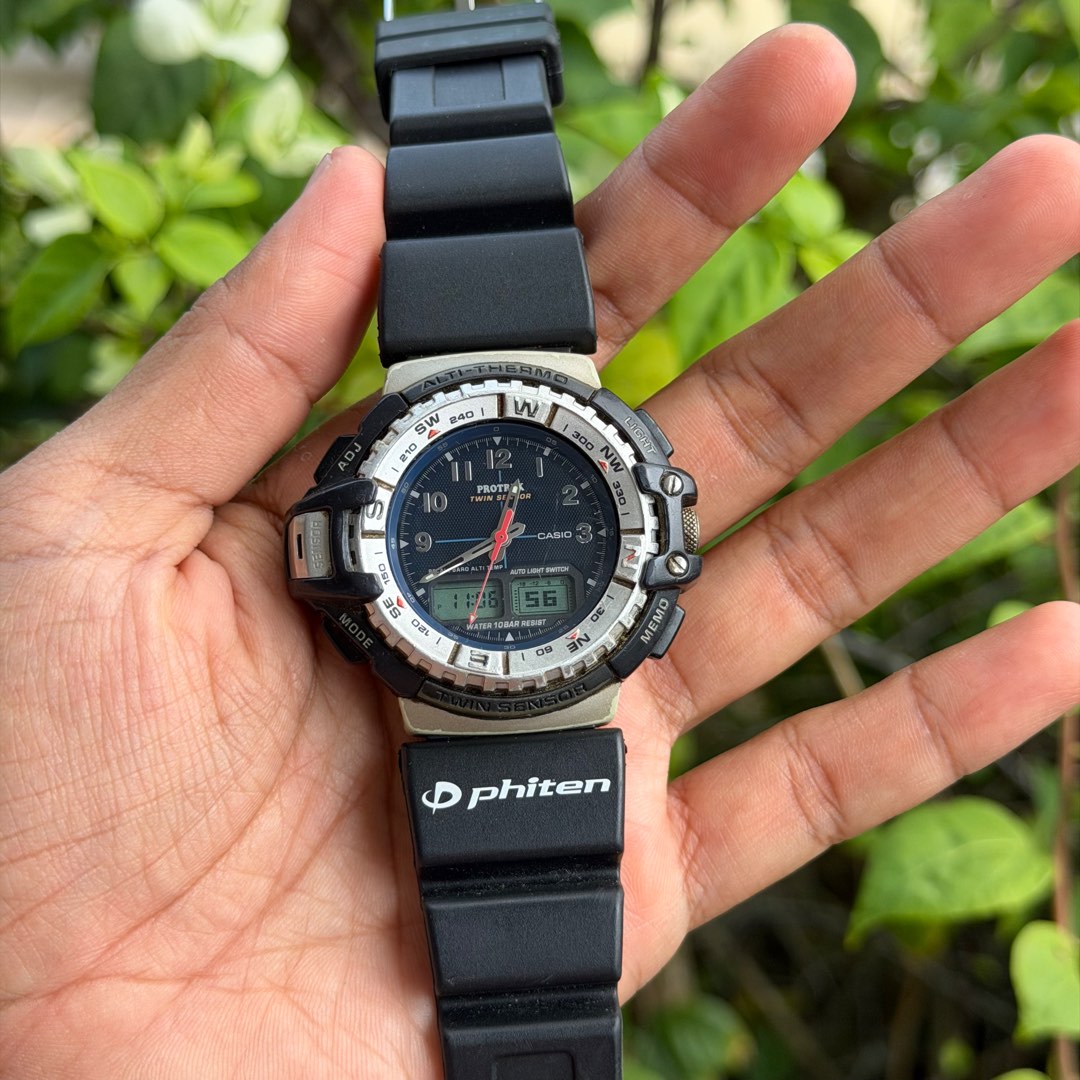 Vintage Casio Protrek Twin Sensor, Men's Fashion, Watches & Accessories ...