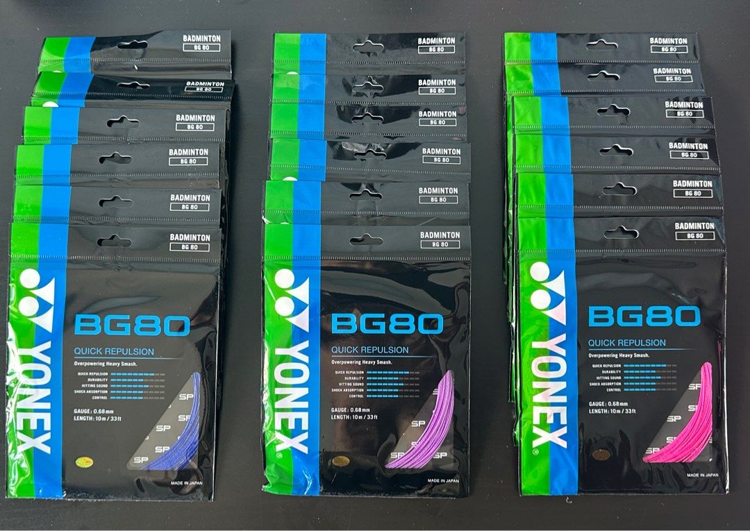 Yonex BG80 Badminton String, Sports Equipment, Sports & Games, Racket ...