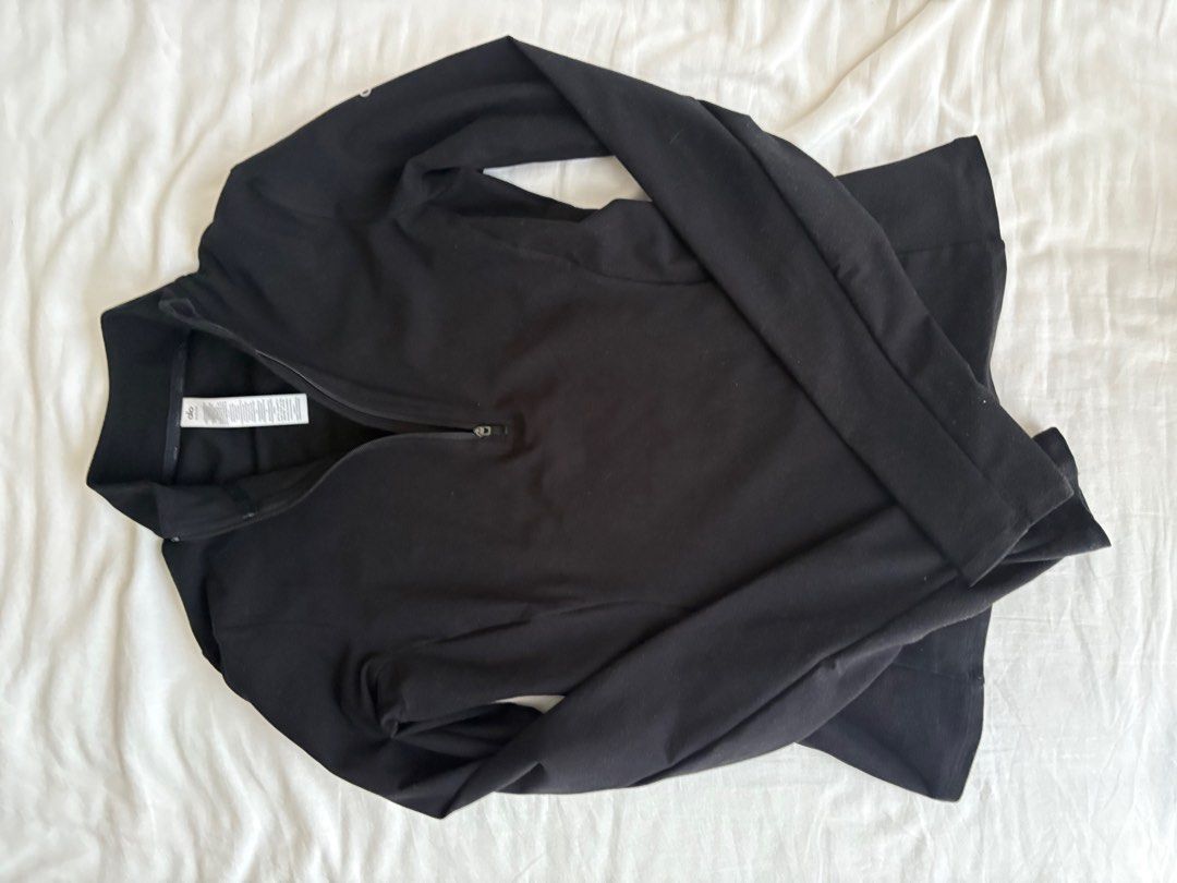 Alo Yoga Alosoft 1/2 Zip Rapid Pullover - Black, Women's Fashion ...
