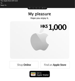 Apple Store Gift Card, 門票＆禮券, 禮品卡、印花 - Carousell