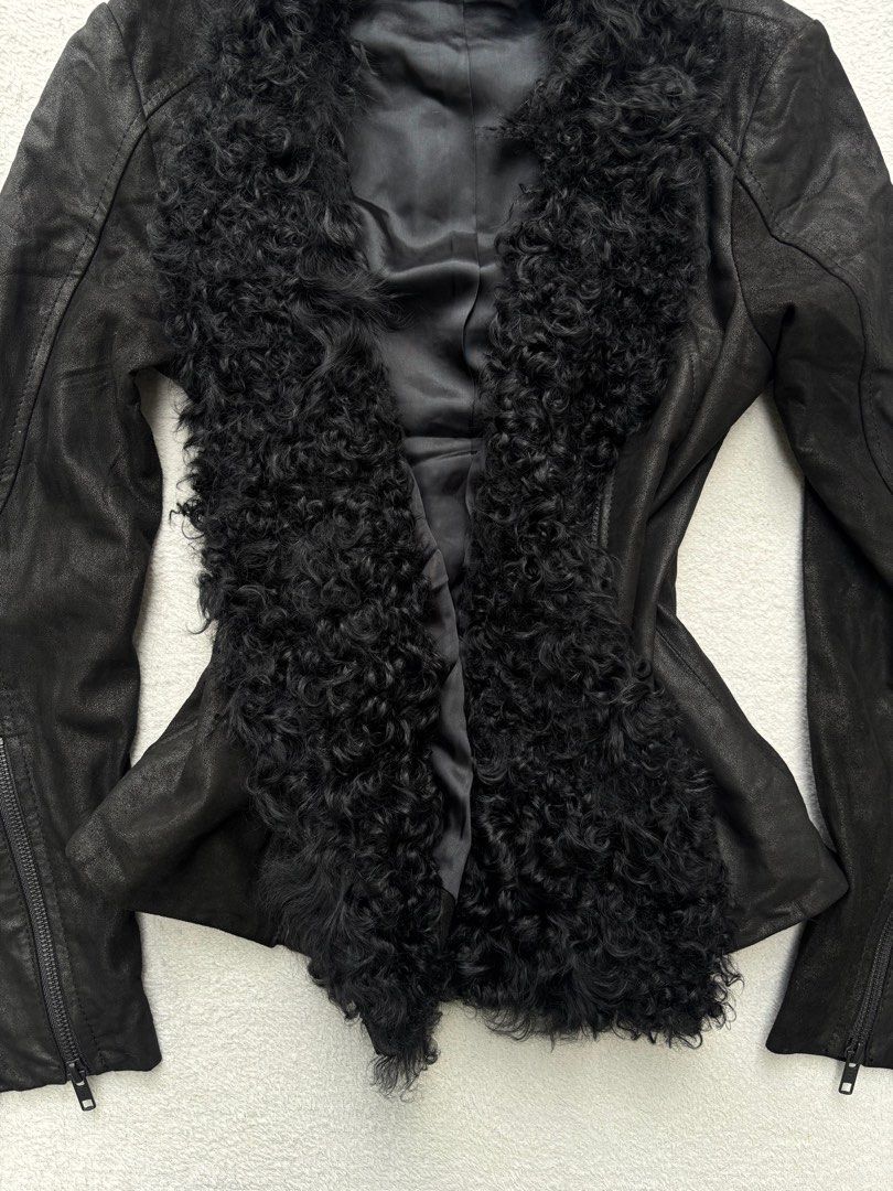 Black Angel White Devil Gothic Asymmetrical blistered Leather Fur ...