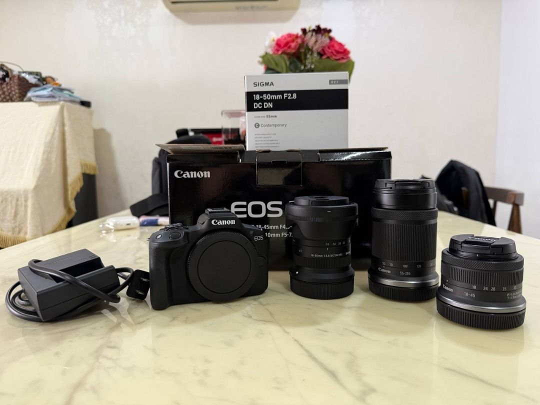 Canon EOS R50 w 18-45 & 55-210 Kit & SIGMA 18-50 f2.8 DC DN | C Lens ...