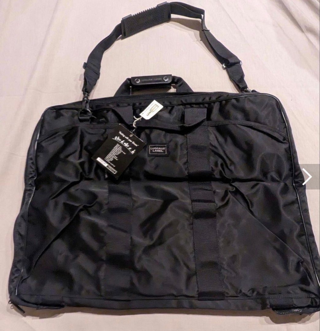 Luggage Label Garment Bag - Black, Yoshida Porter, Men's Fashion, Bags ...