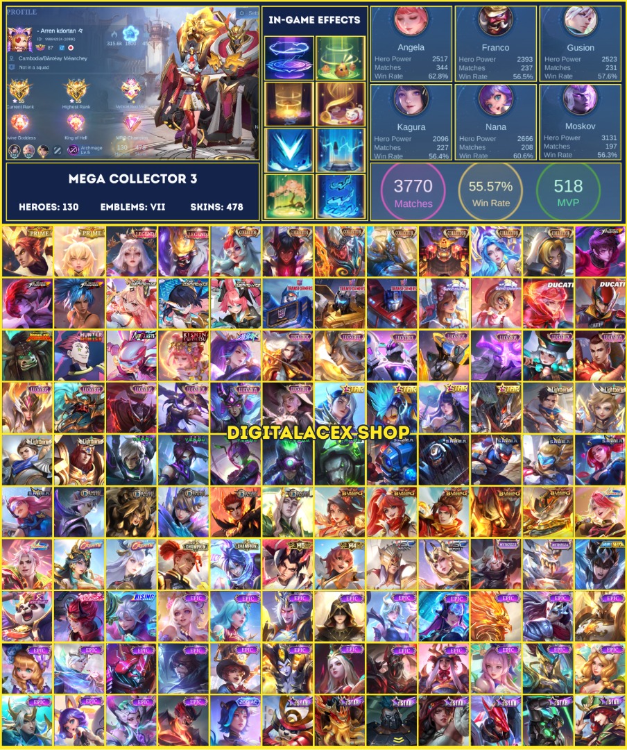 Mobile Legends Account🔥Mega Collector 3⚡7 Collector💥3 Aspirant💥 ...