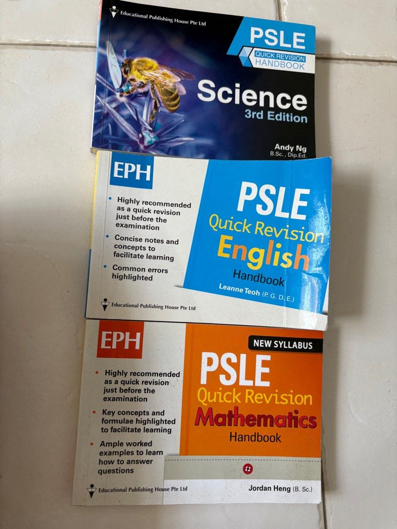 PSLE Quick Revision Handbooks (Science, English, Mathematics), Hobbies ...