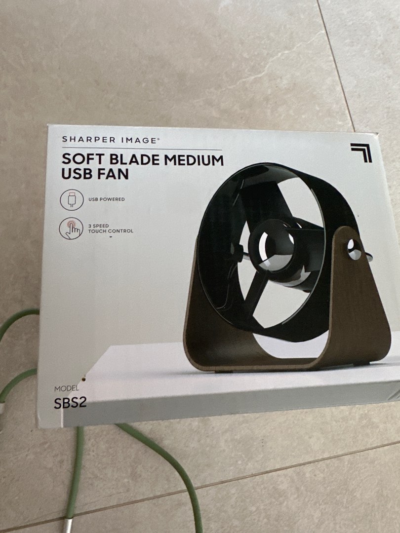 Sharper Image Soft Blade Medium USB Fan, Furniture & Home Living ...