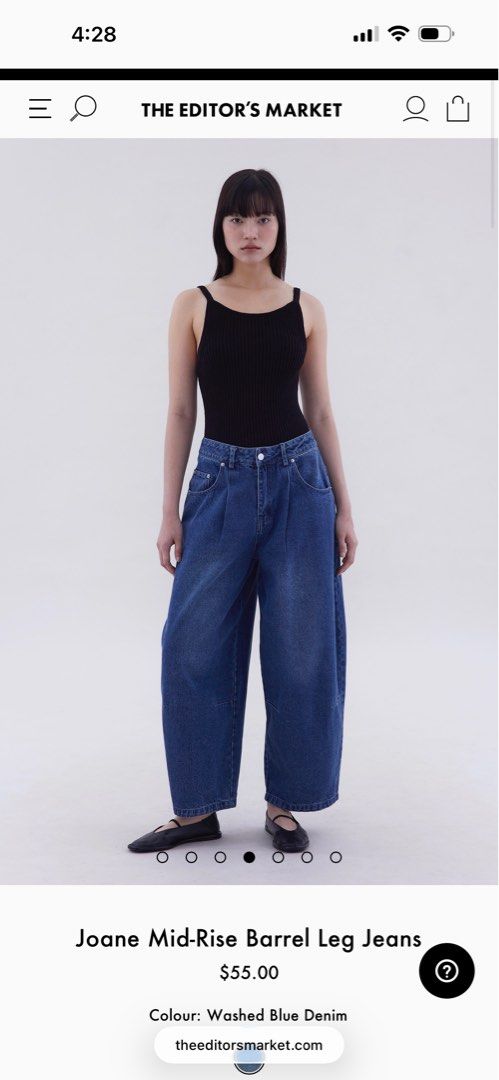 The editor’s market -Joane Mid-Rise Barrel Leg Jeans, Women's Fashion ...