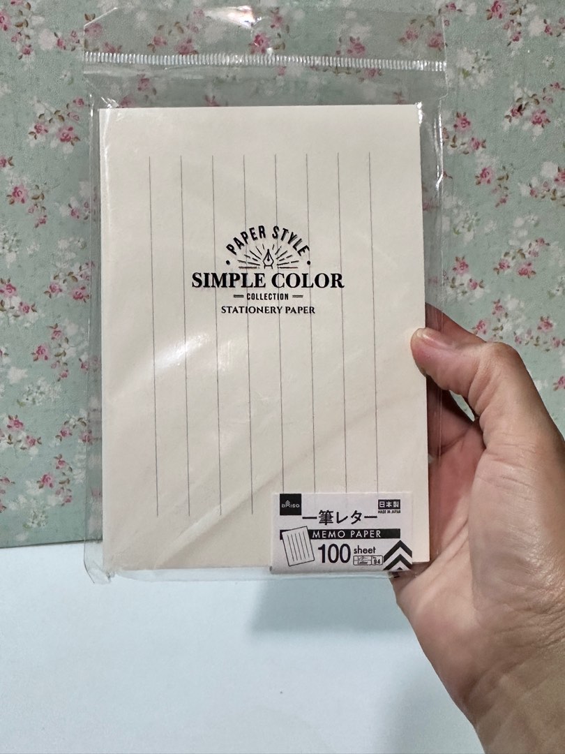 100sheets Daiso Simple Color memo stationery paper., Hobbies & Toys ...