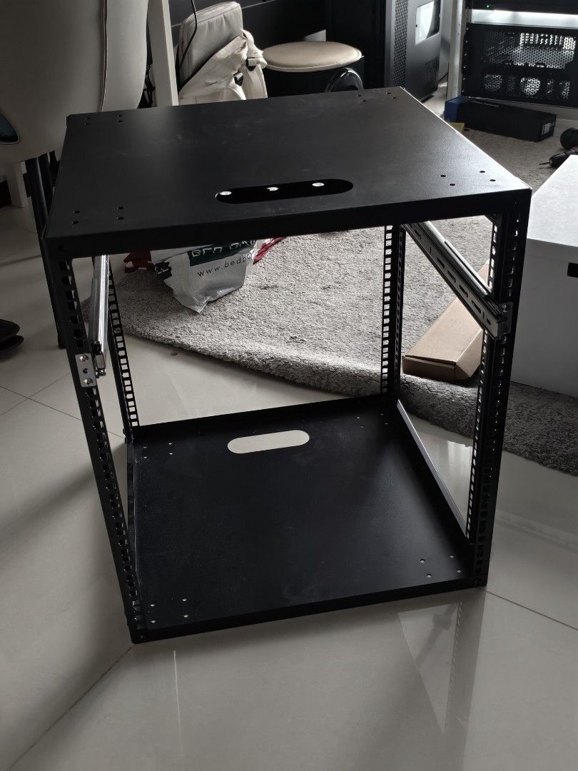 12U Simple open rack cabinet with wheels for server, Furniture & Home ...