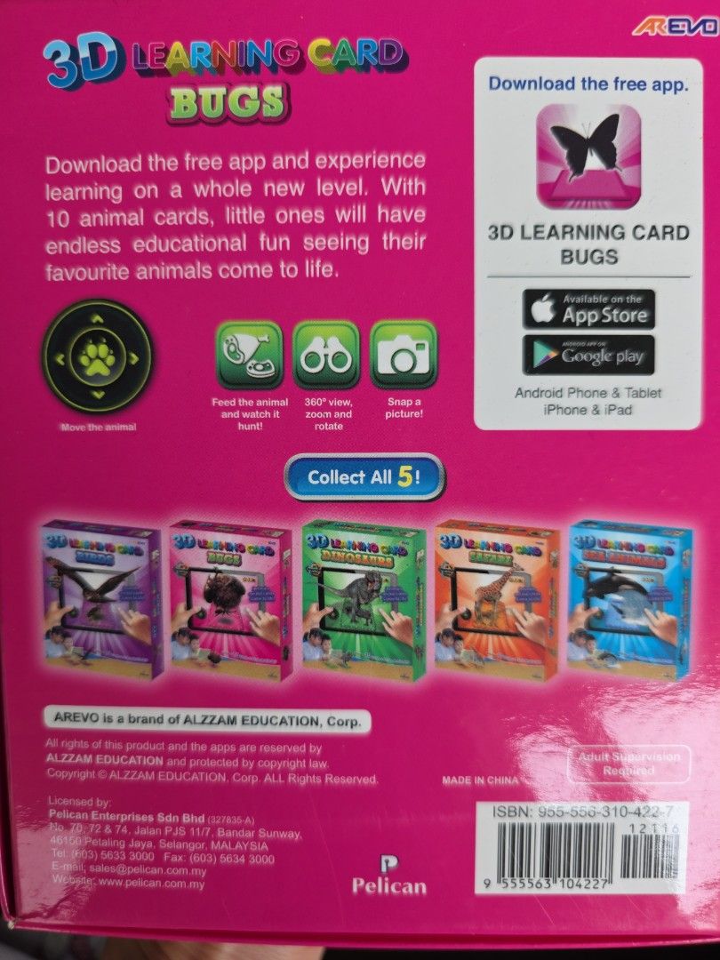 ARevo 3D Learning Card Bugs, Hobbies & Toys, Toys & Games on Carousell
