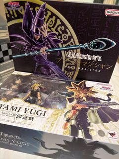 Bandai SHF 遊戲王 Yu-Gi-Oh! 闇遊戲 YAMI YUGI 武藤遊戲 + s.h.monsterarts SHM 劍翼人 E ...