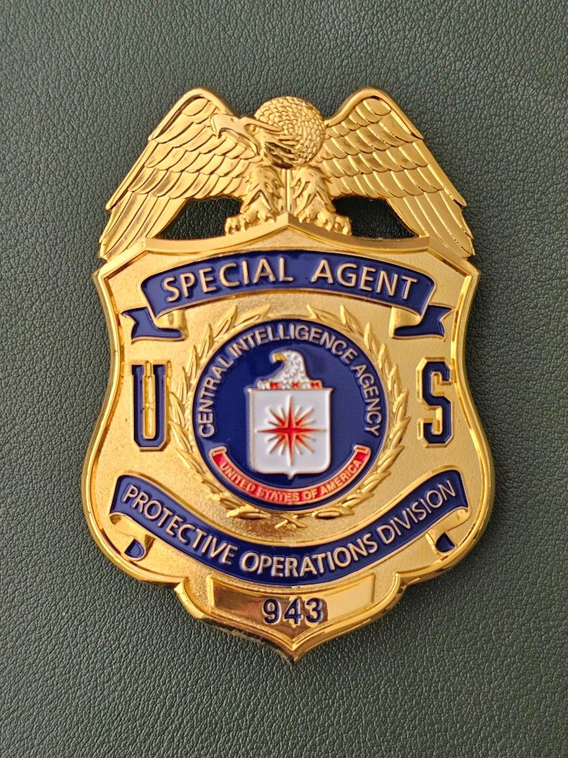 CIA Special Agent badge, Protective Operations Division, metal (movie ...