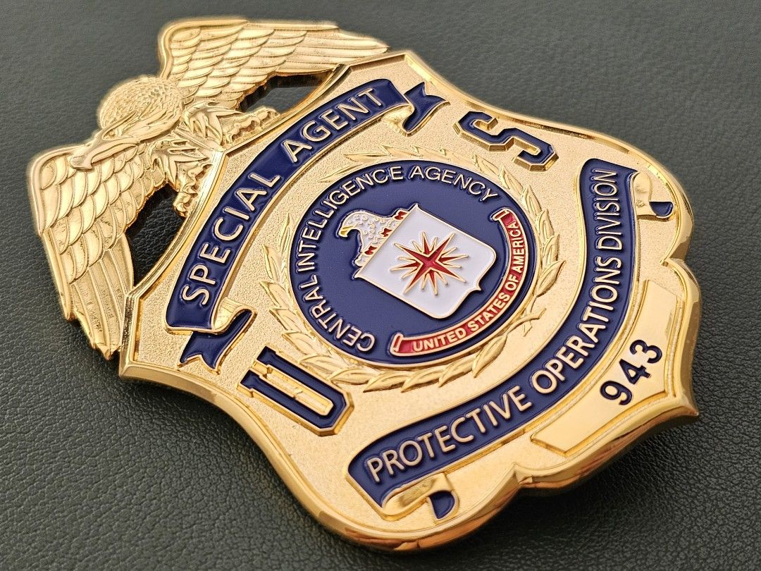 CIA Special Agent badge, Protective Operations Division, metal (movie ...
