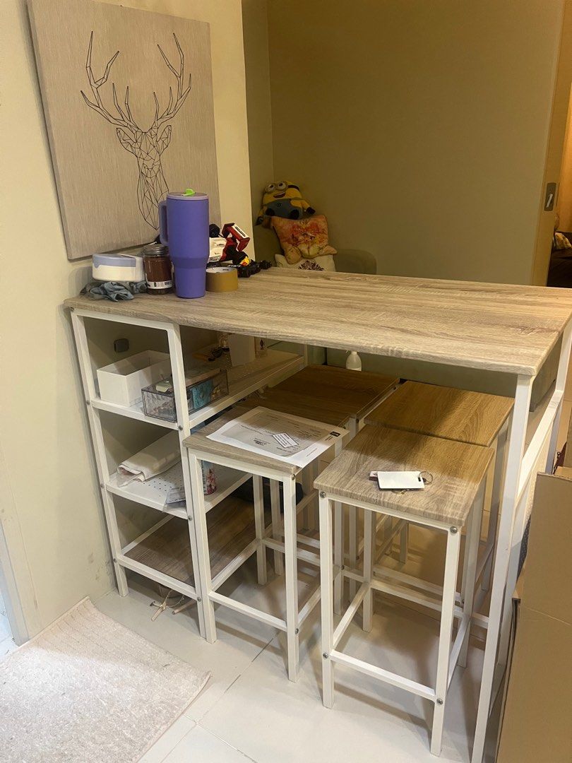 Essential 4-Seater Bar Set - White Oak, Furniture & Home Living ...