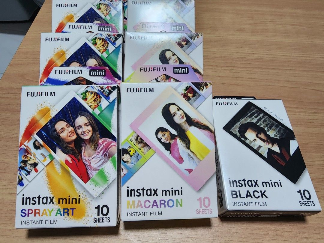 Fujifilm Instax Mini Films spray art / macaron/ black, Photography, Photography Accessories ...