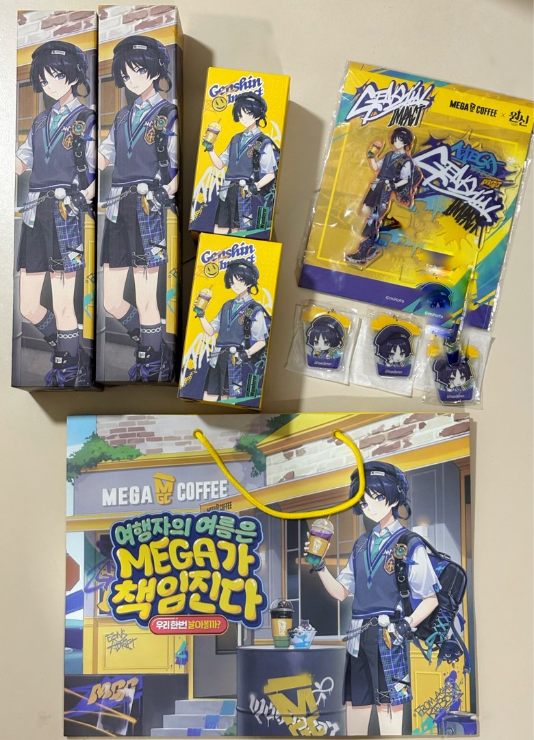 Genshin Impact Wanderer x Mega Coffee, Hobbies & Toys, Toys & Games on ...