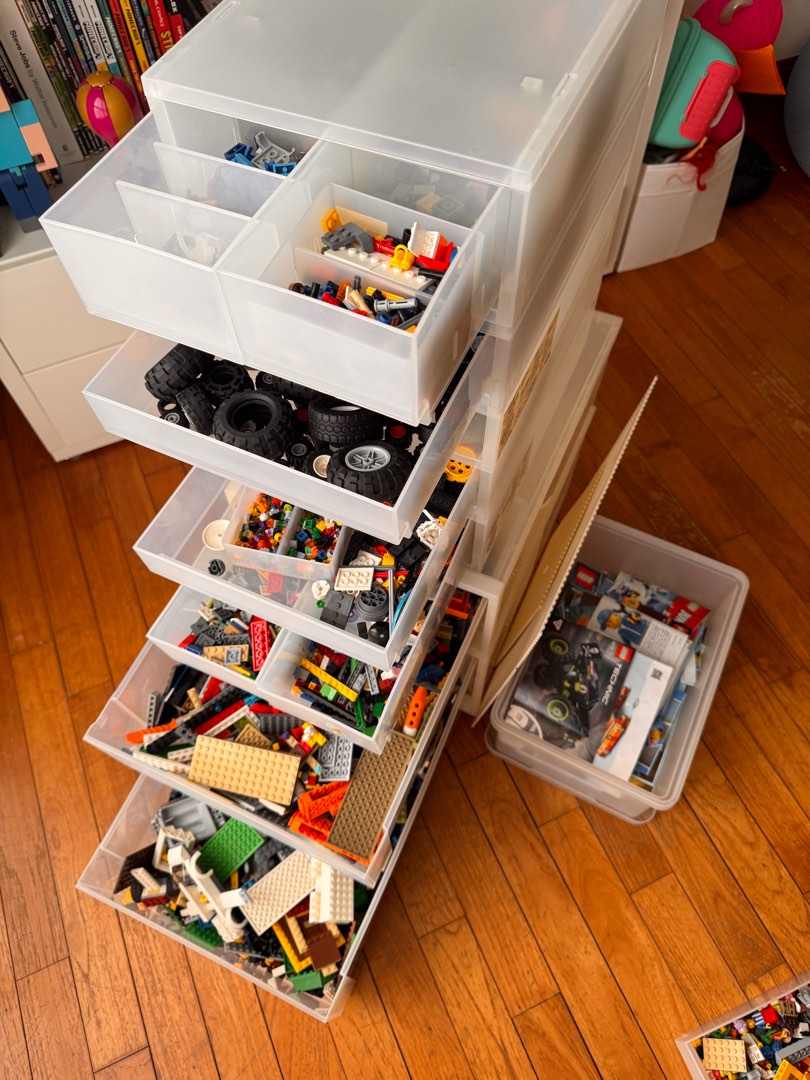 LEGO Storage Drawers with Assorted LEGO Bricks, Hobbies & Toys, Toys ...