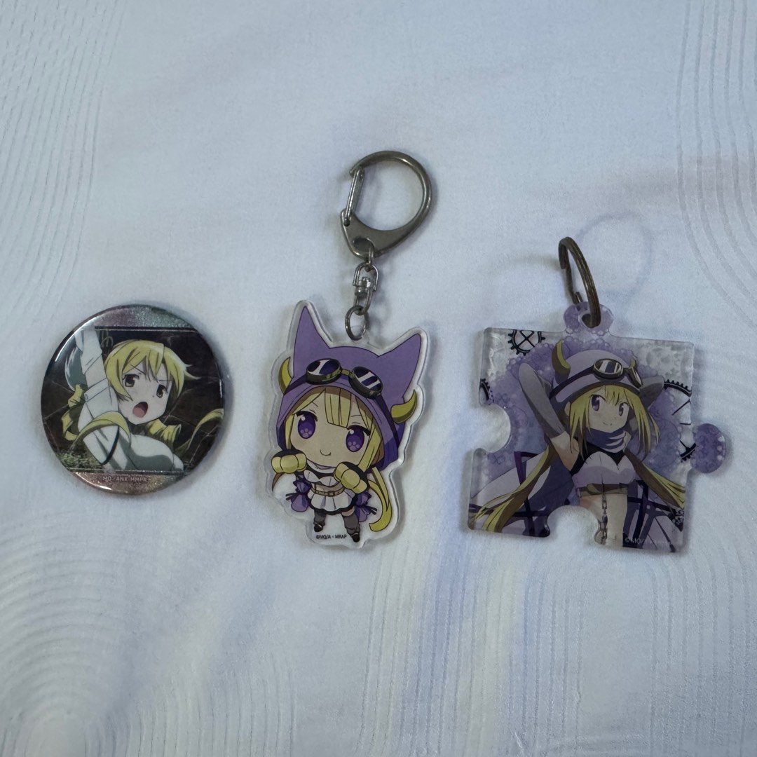 Madoka Magica Magia Record Mami Tomoe Felicia Mitsuki Badge Keychain ...
