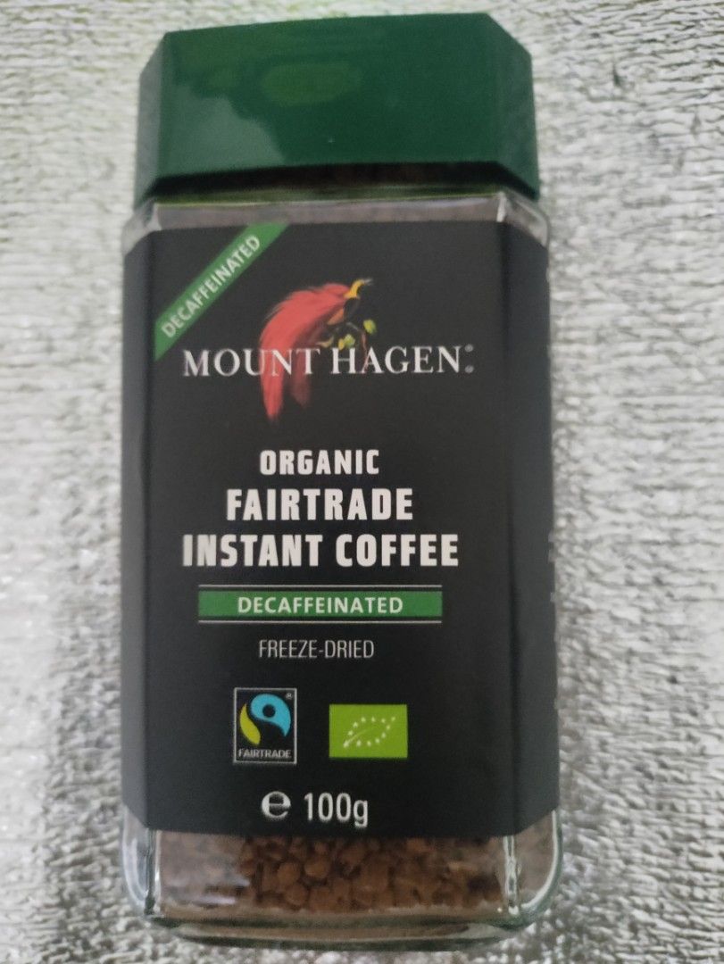 Mount Hagen Organic Fairtrade Decaffeinated Instant Coffee, Food ...