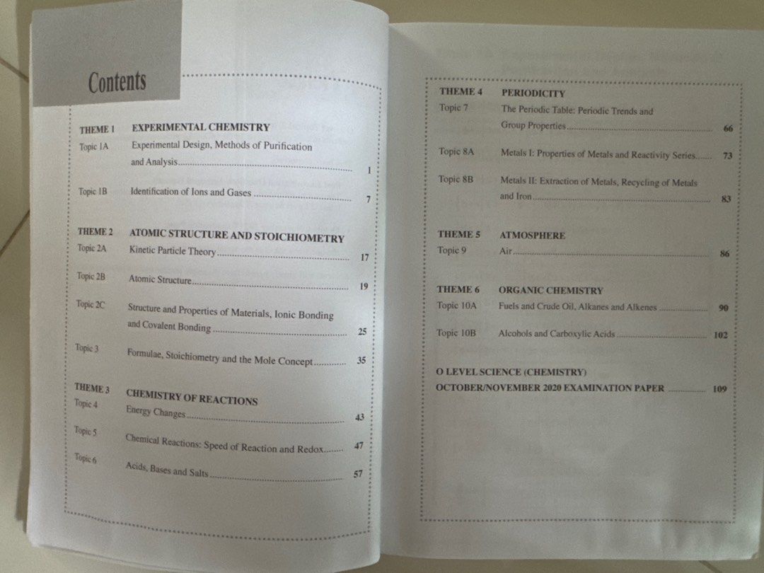 O Level Science Chemistry Topical Examination Questions, Hobbies & Toys ...