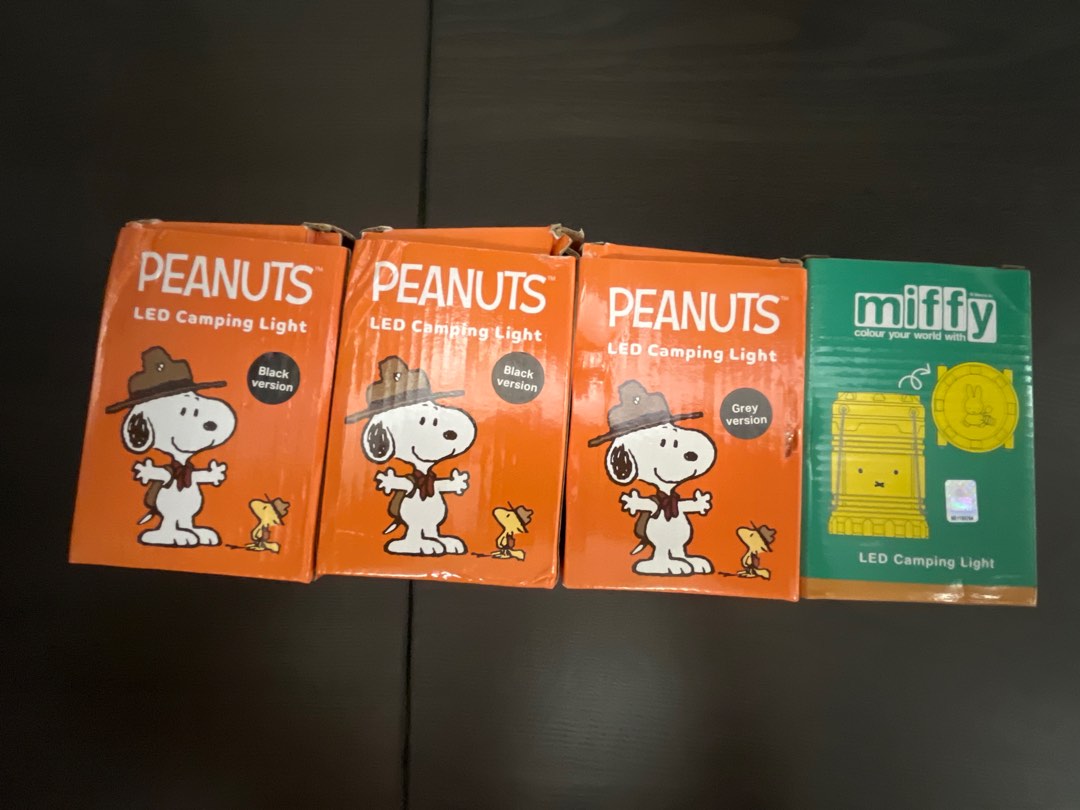 PEANUTS Snoopy &miffy LED 露營燈, 傢俬＆家居, 燈飾及風扇, 燈飾 - Carousell