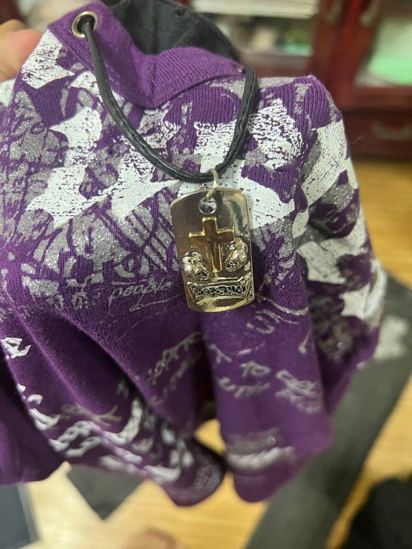 purple and black Y2K Iconic Time Step Punk Style poem double collar ...