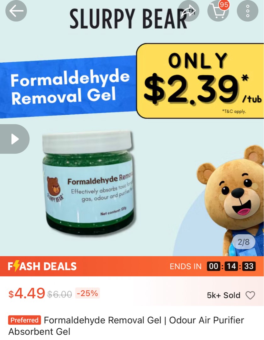 Slurpy Bear Formaldehyde Removal Gel x 10, Furniture & Home Living ...