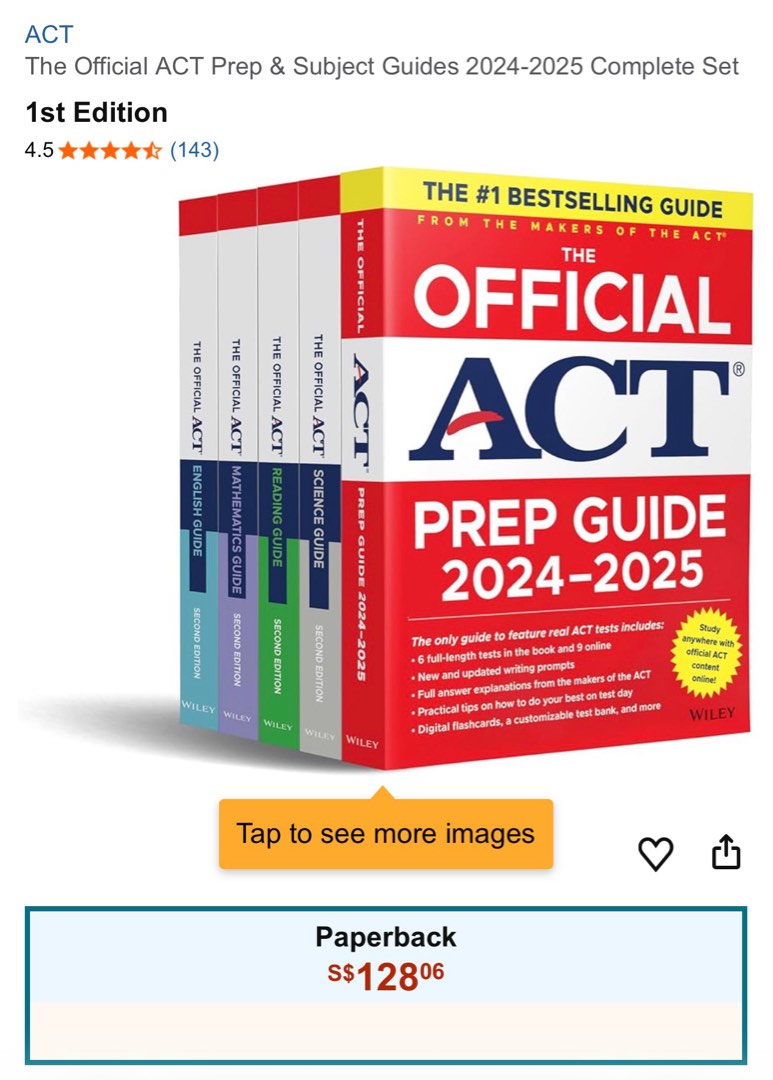 The Official ACT Prep Guide 2024-2025 Complete Set, Hobbies & Toys ...