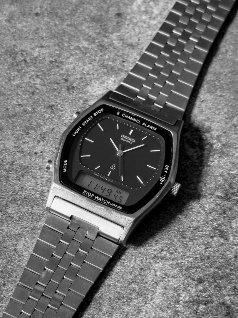 VINTAGE SEIKO ANALOG-DIGITAL HEXAGON QUARTZ WATCH, Men's Fashion ...