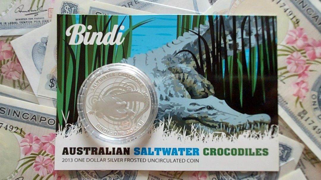 99.9% Silver , 2013 Bindi, Australian Saltwater Crocodiles, $1 Silver ...