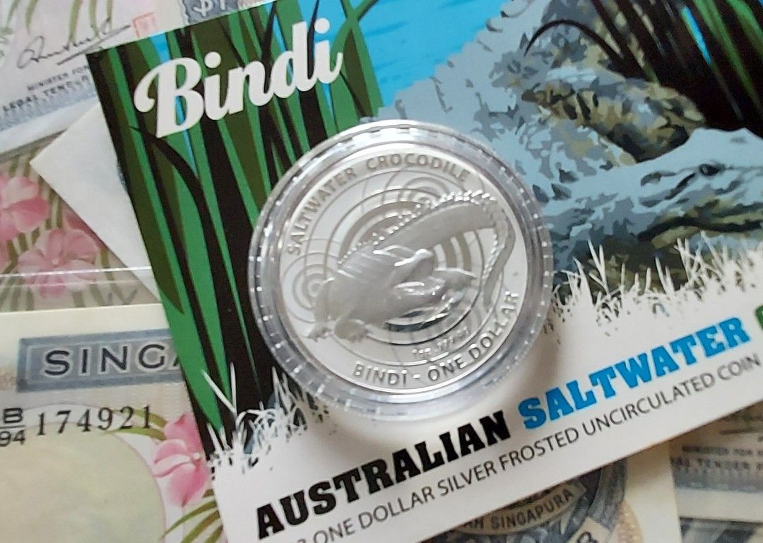 99.9% Silver , 2013 Bindi, Australian Saltwater Crocodiles, $1 Silver ...