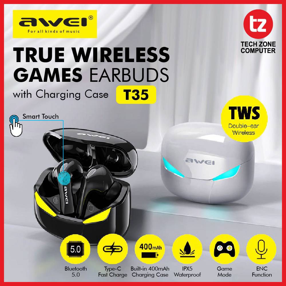 Awei T35 True Wireless Gaming Earbuds, Audio, Earphones on Carousell