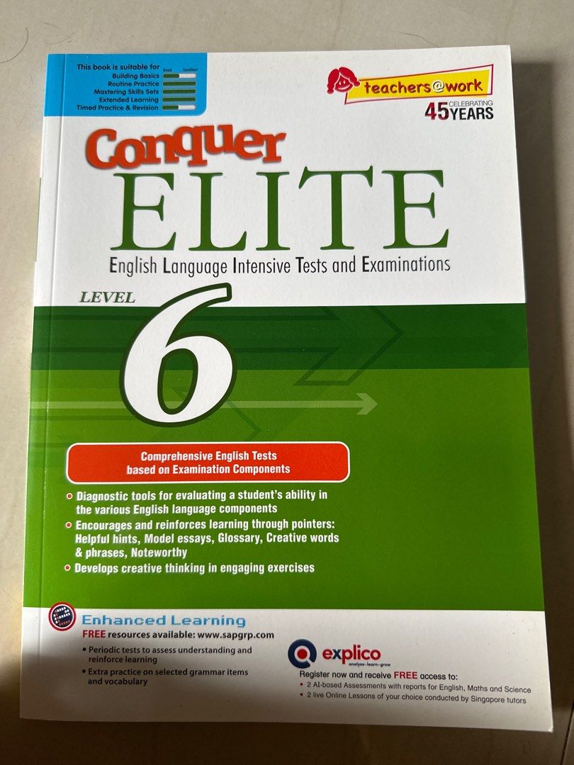 Conquer ELITE English Language Intensive Tests Level 6, Hobbies & Toys ...