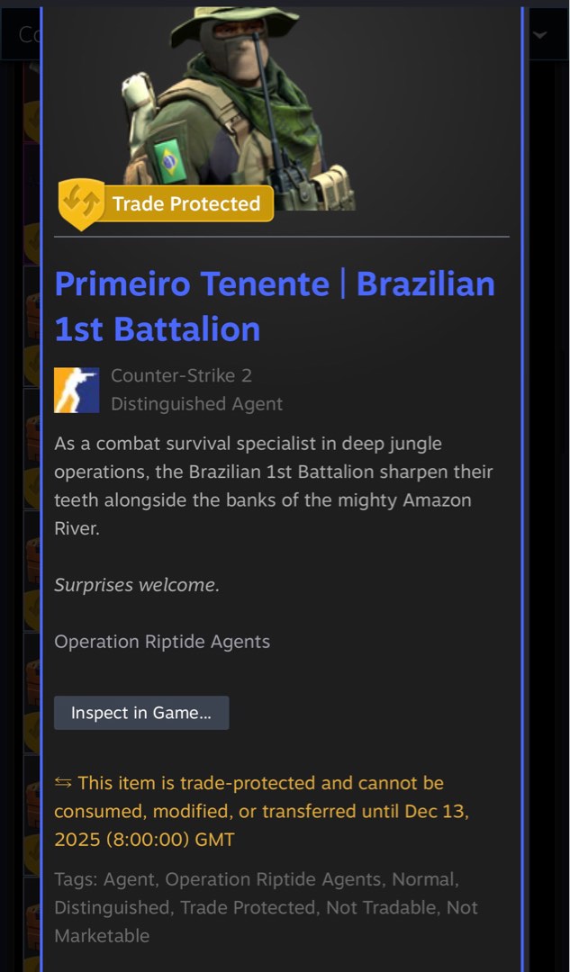 CS2 Primeiro Tenente | Brazilian 1st Battalion Agent, Video Gaming ...