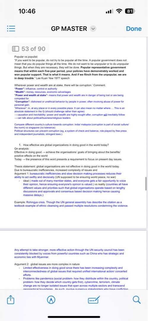 H1 GP paper 1 notes, Hobbies & Toys, Books & Magazines, Textbooks on ...