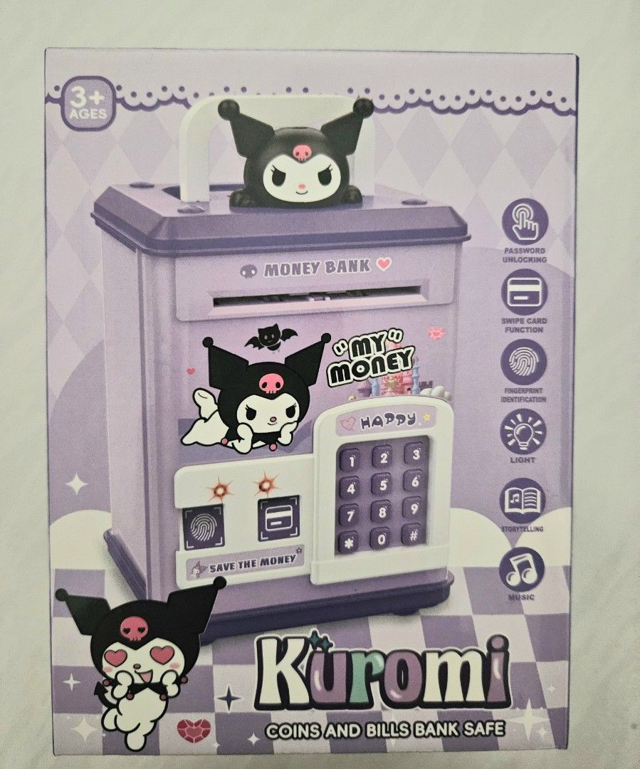 Kuromi Coins and Bills Bank Safe, Hobbies & Toys, Toys & Games on Carousell