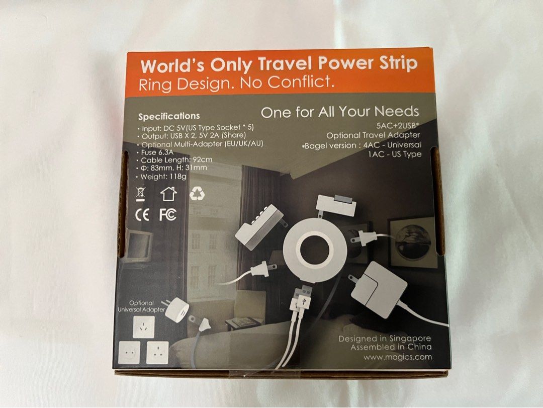 Mogics Power Bagel - Travel Power Strip, TV & Home Appliances ...