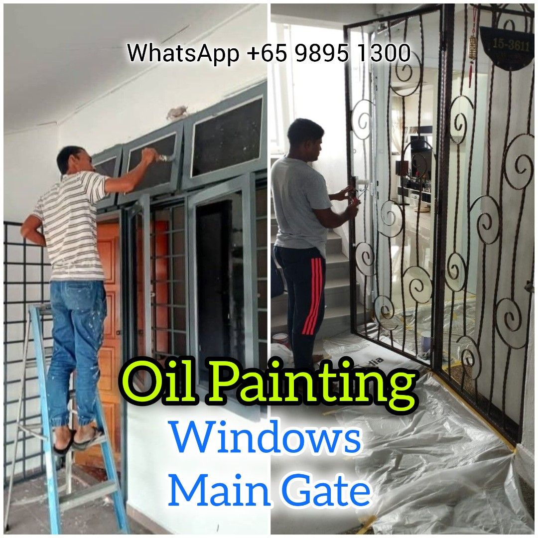 Oil Painting, Windows paint, main gate paint, side gate paint, metal ...