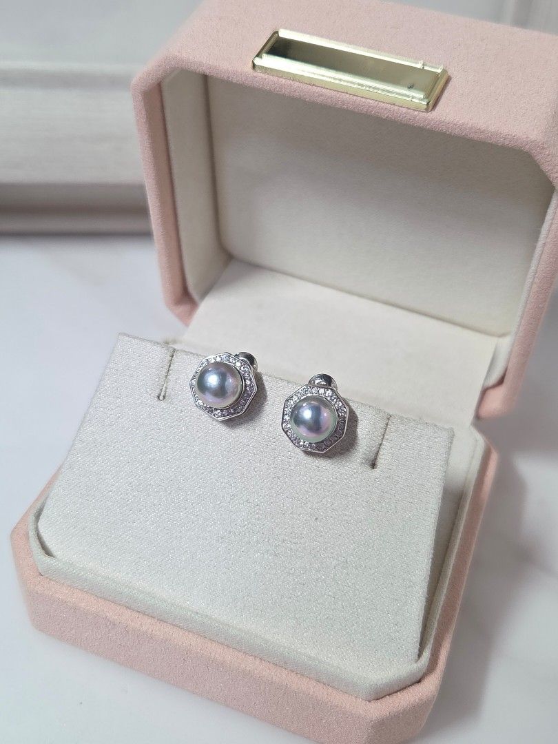 Pink Akoya Pearl Stud, Women's Fashion, Jewelry & Organisers, Earrings ...