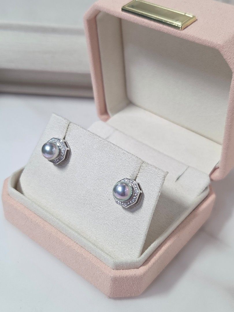 Pink Akoya Pearl Stud, Women's Fashion, Jewelry & Organisers, Earrings ...