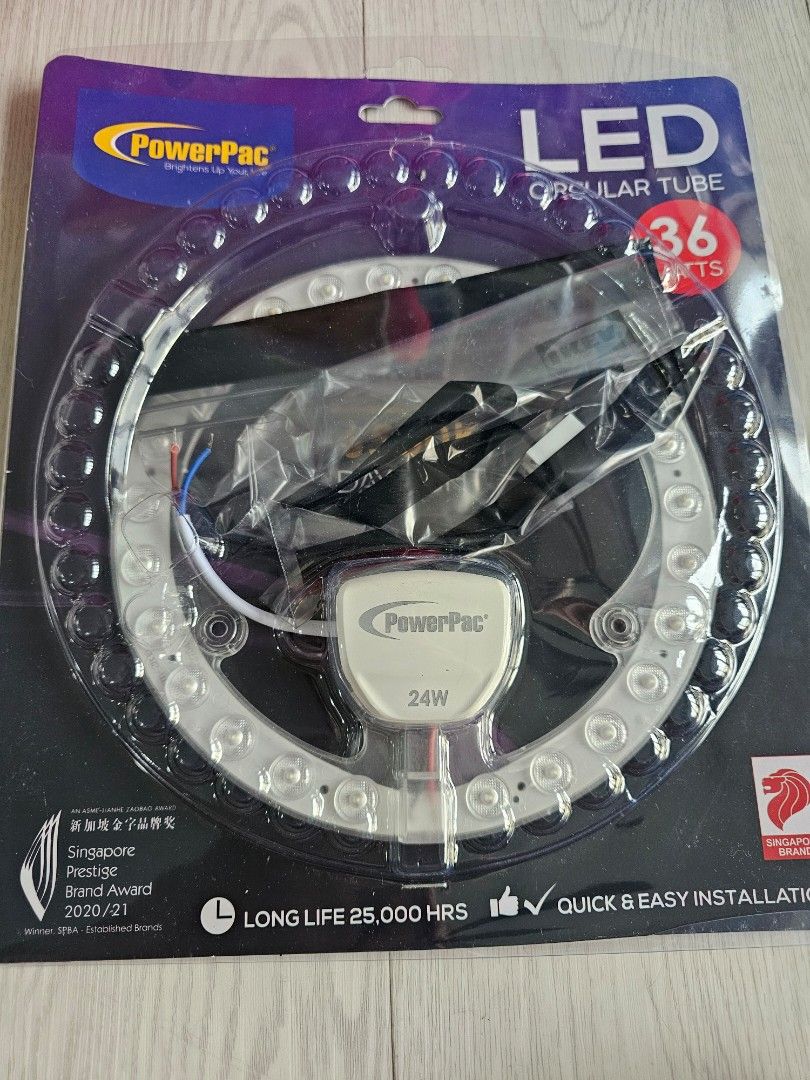 PowerPac PPC360 LED Circular Tube - 24W, Furniture & Home Living ...