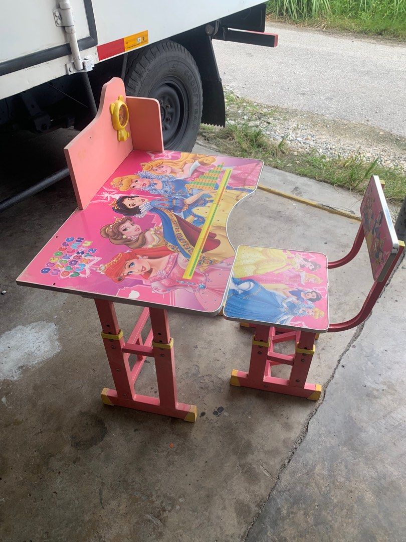 Princess Study Table and Chair Set, Furniture & Home Living, Furniture ...
