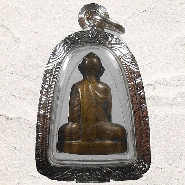 REAL ANTIQUE PHRA LP PHROM WAT CHONGKAE GOLDEN MOUTH HOLY WORDS RARE ...