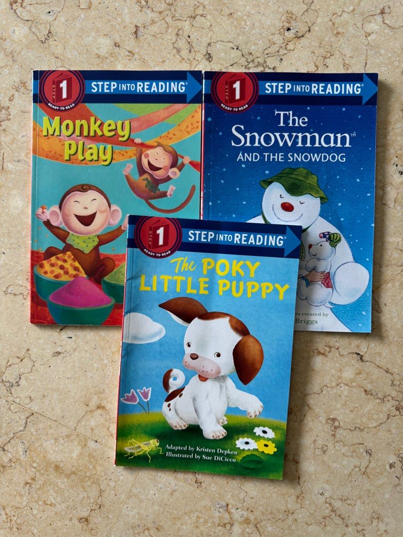 Step Into Reading Level 1 Books - Monkey Play, Snowman, Puppy, Hobbies ...